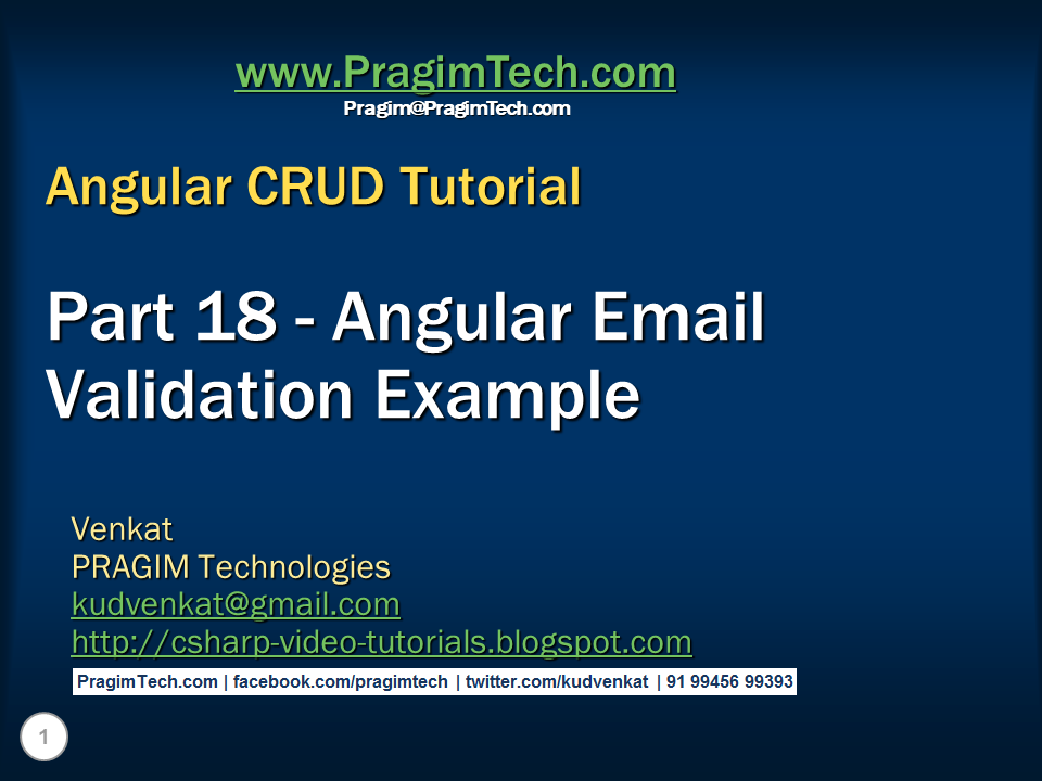 Sql Server Net And C Video Tutorial Angular Email Validation Example Slides