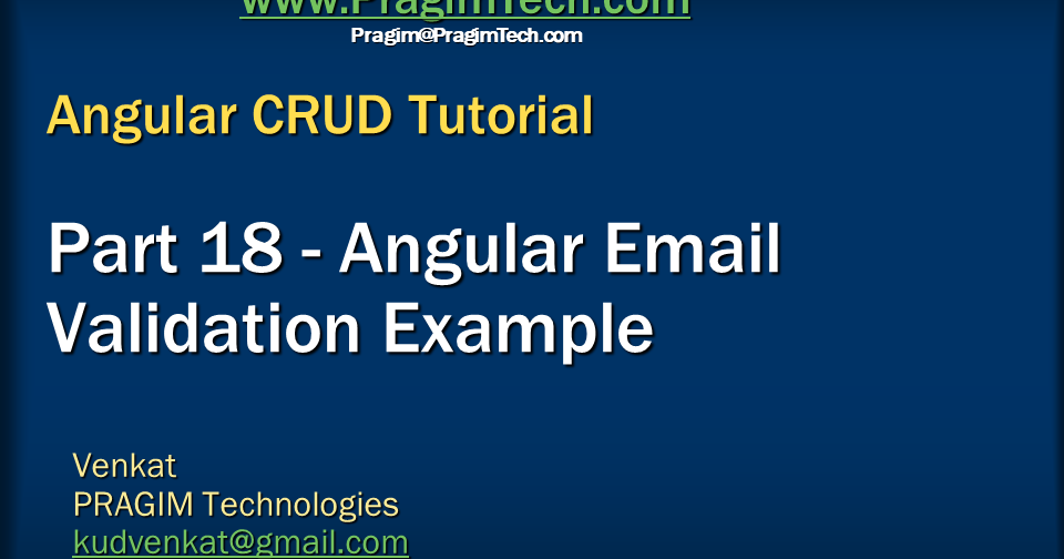 Sql Server Net And C Video Tutorial Angular Email Validation Example Slides