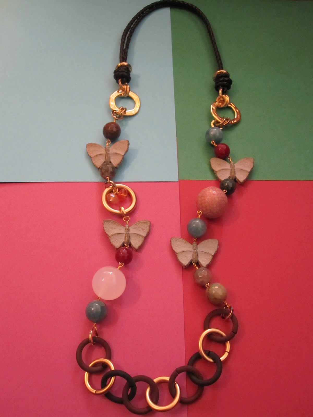 VICKY&TINA bisutería creativa: NUEVOS COLLARES LARGOS OTOÑO (CUERO)