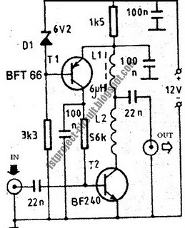 VHF Antenna Amplifier Circuit Using BFT66 Transistor|Electronic Design ...