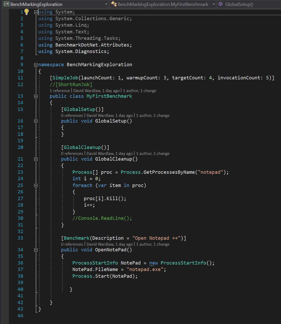 Benchmarking in C# - Simple Job attribute