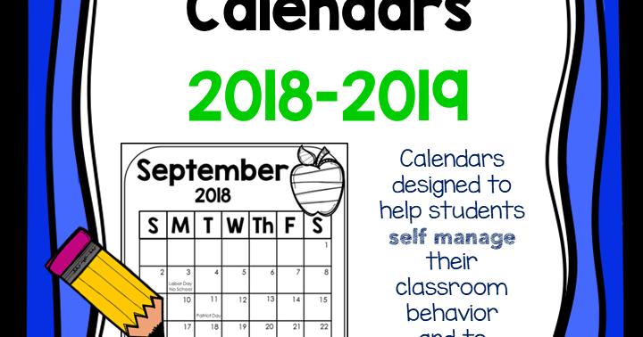 Colors and Kindergarten: Behavior Calendars 2018-2019