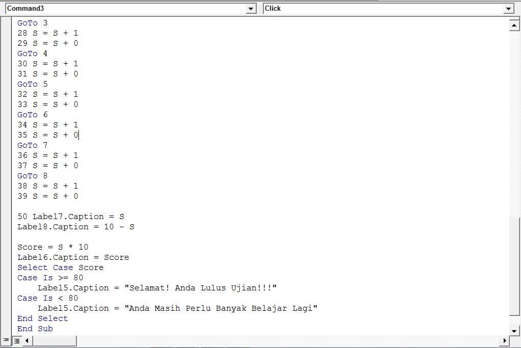 Contoh Program Visual Basic 6.0 menggunakan IF-THEN dan SELECT CASE - Nuradiw's Blog