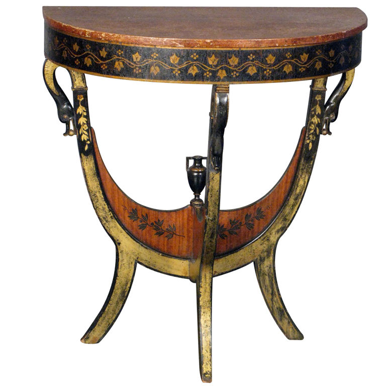 Paisley Curtain: Demilune Tables