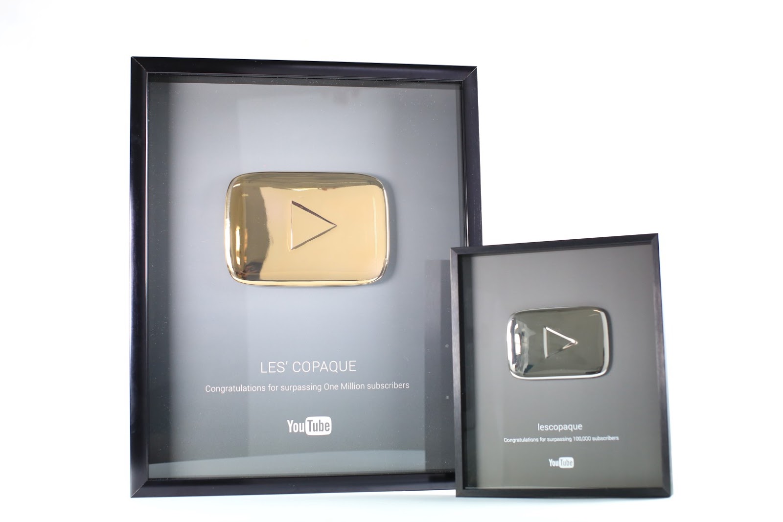 YOUTUBE GOLD & SILVER PLAY BUTTON UNTUK LES' COPAQUE