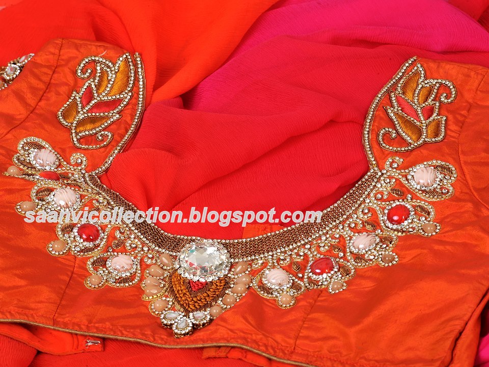 world of ethnic fashion !!!: Stone work blouses