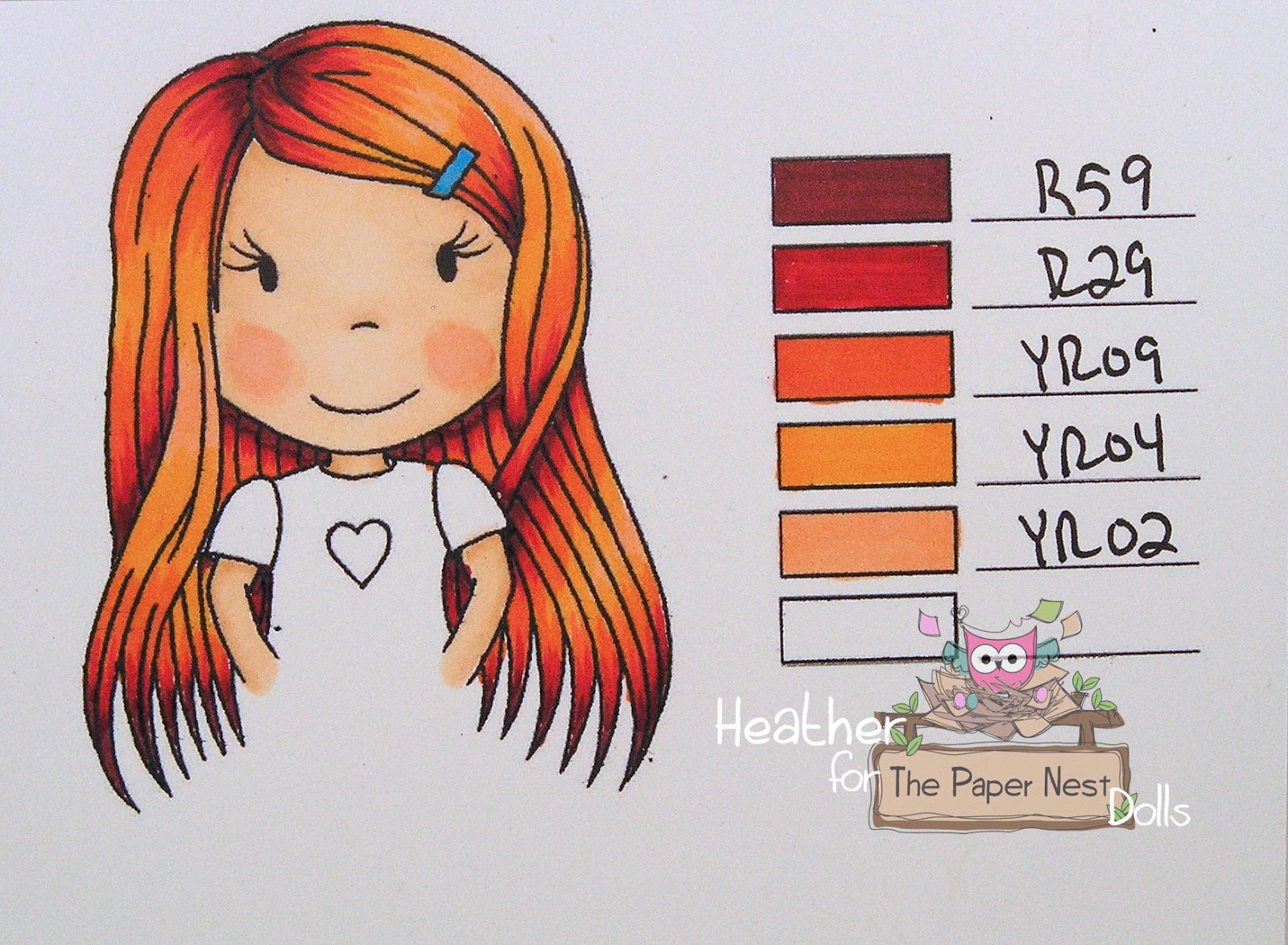Paper Nest Dolls: Copic Hair Color 25...