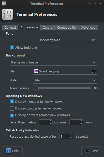 Terminal emulator that support background image on Archlinux