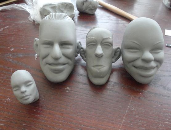 Trove Toys: Sculpey grey firm clay heads