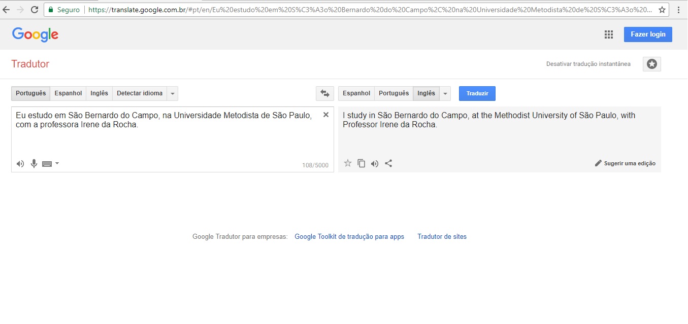 OFICINA DE APLICATIVOS: GOOGLE TRANSLATE OU GOOGLE TRADUTOR