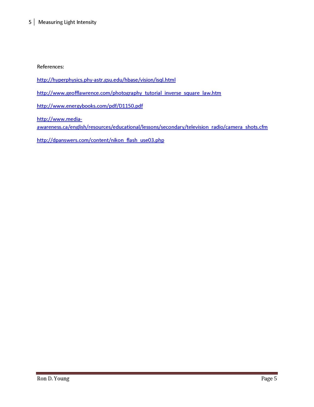 CSI Today: Measuring Light Intensity 2
