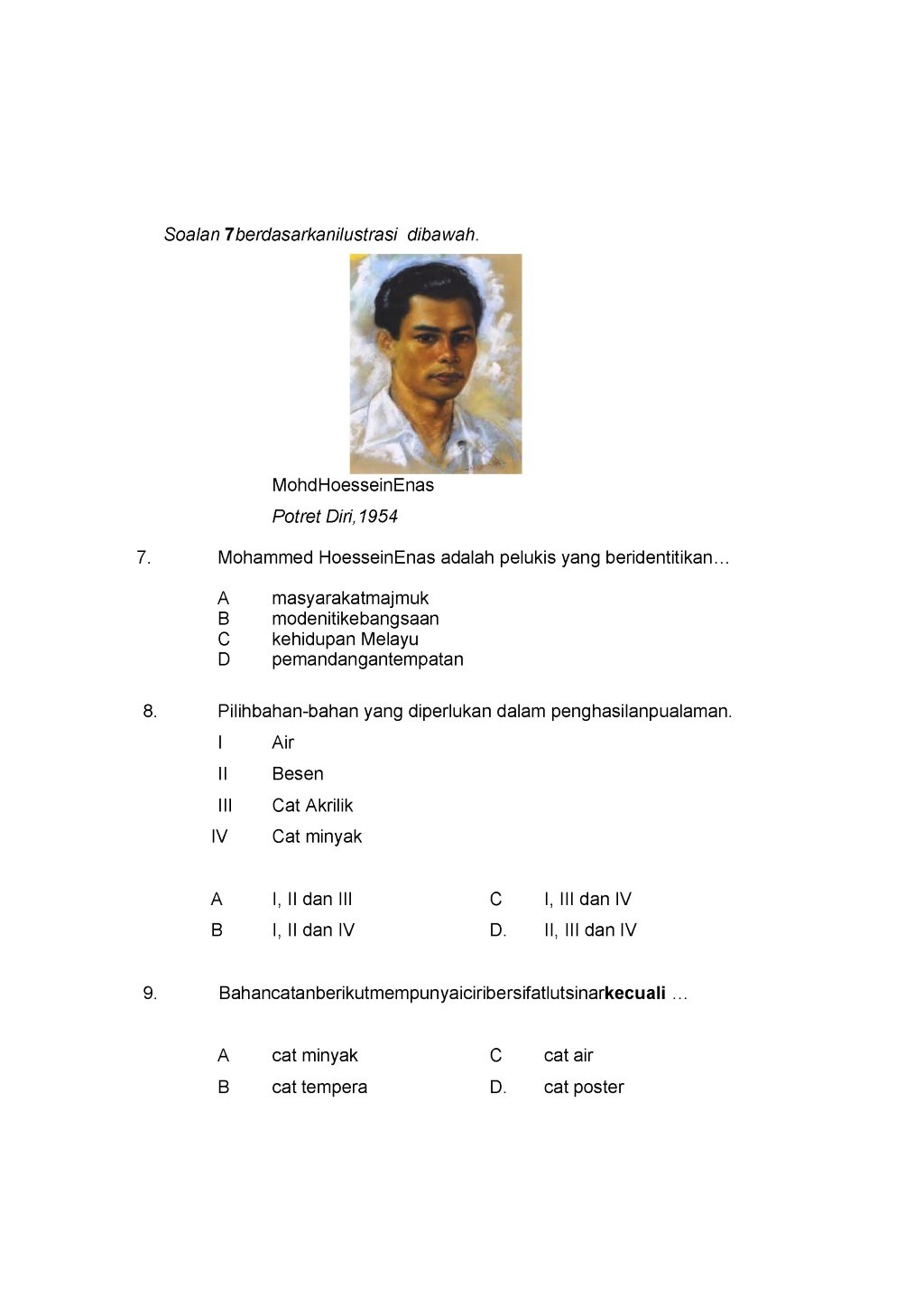 Seni Visual: Latihan Bab 15 Catan, PSV Tingkatan 1