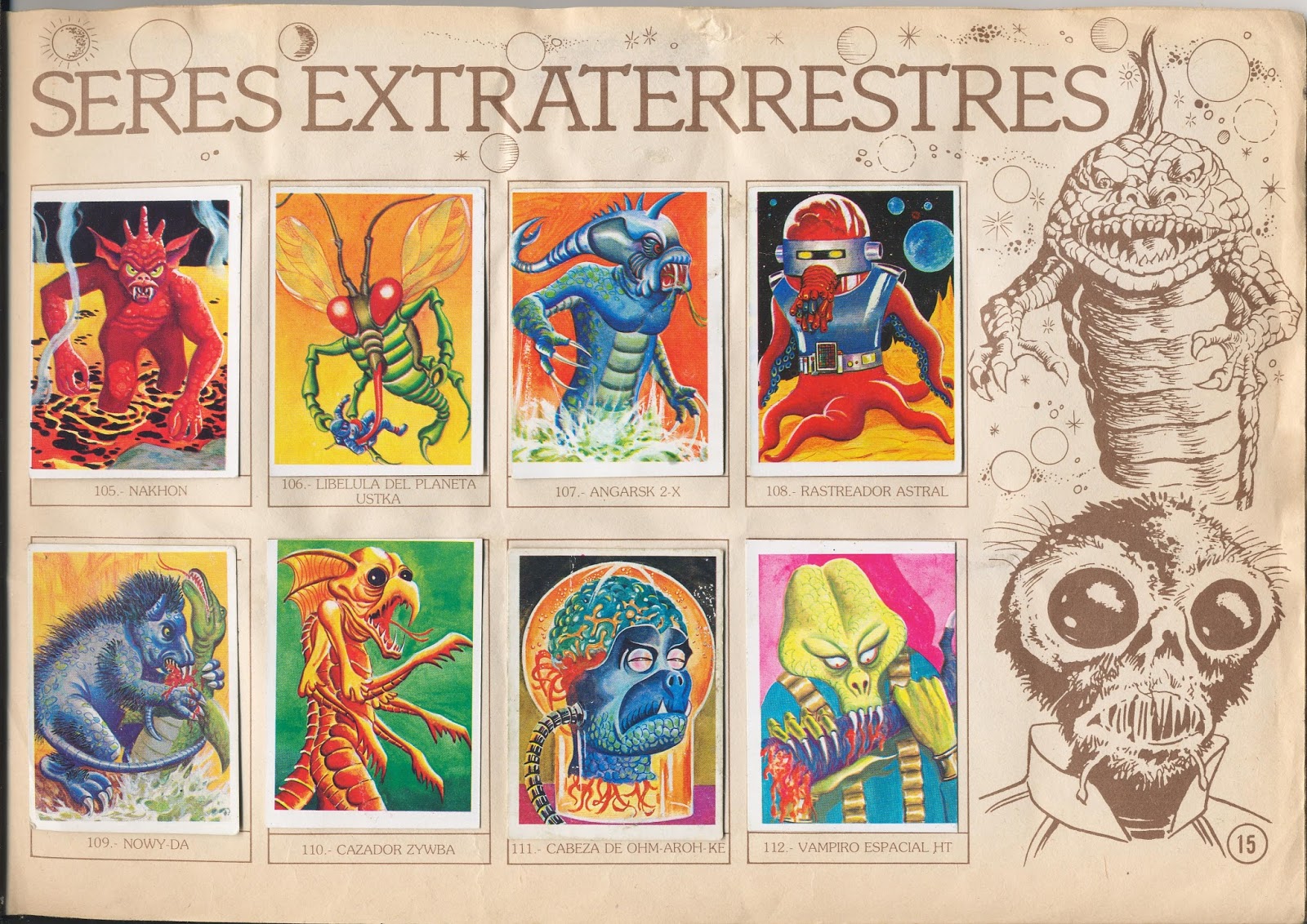 Abarcarte: Nostalgia 80s: álbum de cromos Monstruos