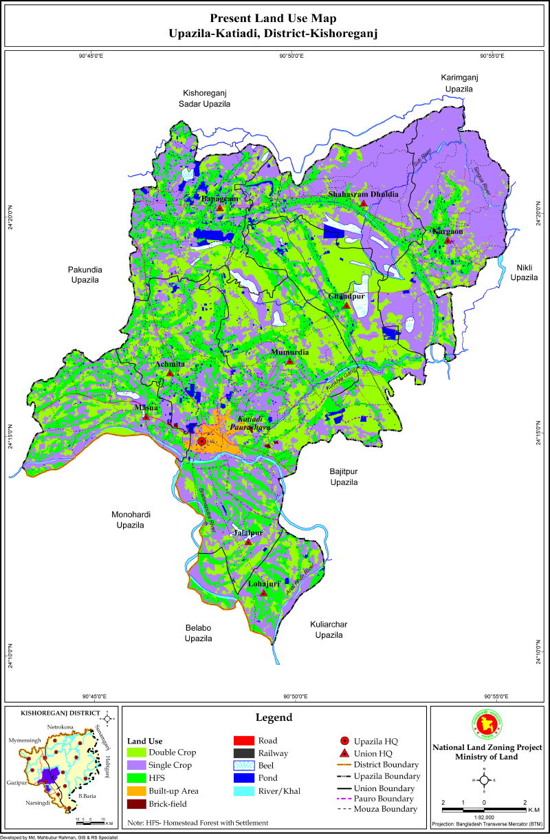 Mouza & Land Use Maps of Katiadi Upazila, Kishoreganj, Bangladesh ...