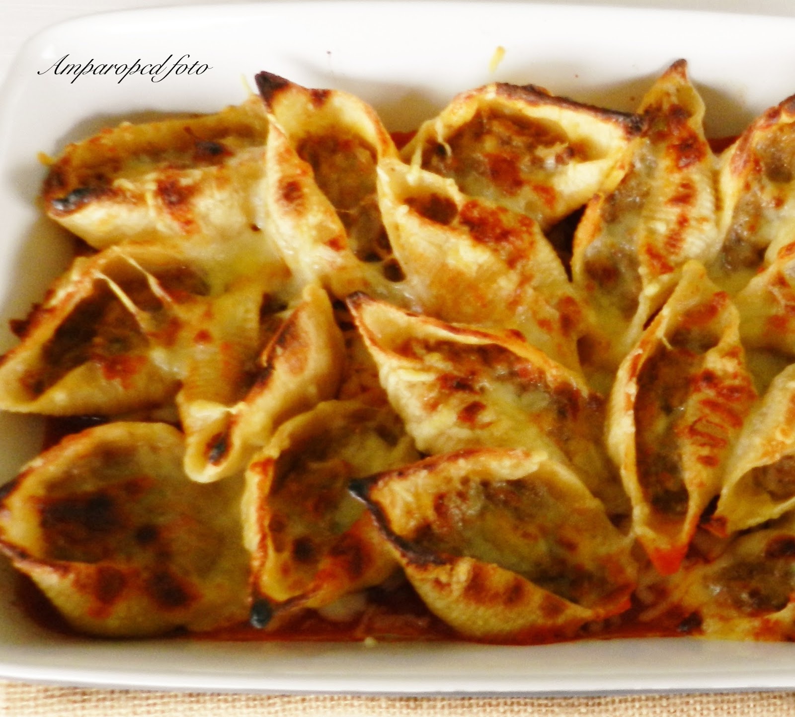 Cocinando en casa: Conchas de pasta rellenas de carne