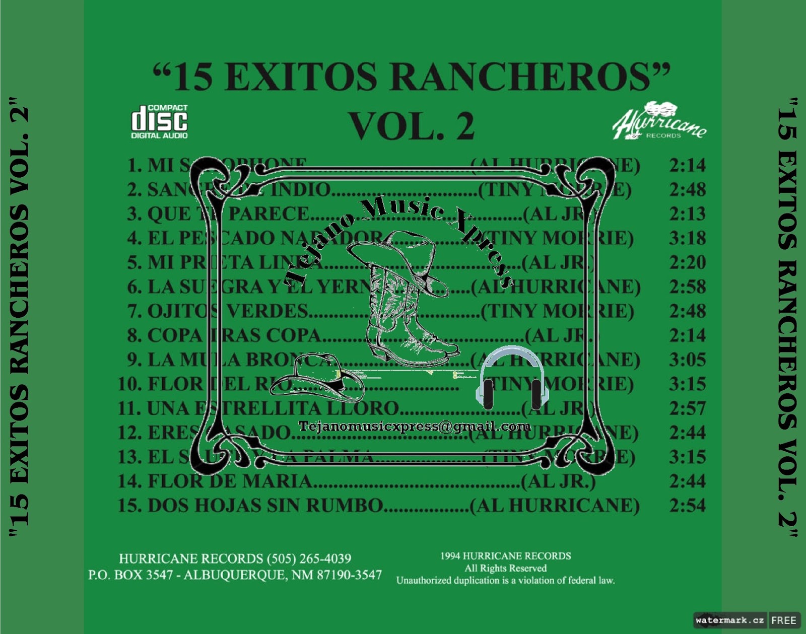 TMX: Al Hurricane & Tiny Morrie - "15 Exitos Rancheros Vol. 2"