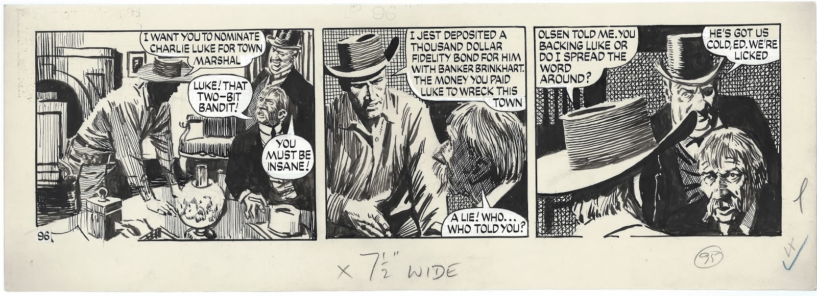 Original Comic Strip, Animation and Illustration Art: Le western Matt ...