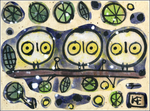 My Owl Barn: Kate Endle's New Ink Collage Series