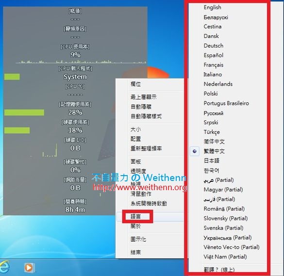 Moo0 SystemMonitor – 電腦運作效能怎麼看？ 裝上監控面板就知道!! ~ 不自量力 の Weithenn