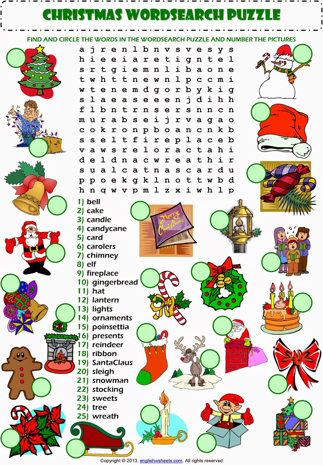 Christmas vocabulary worksheets Christmas vocabulary worksheets