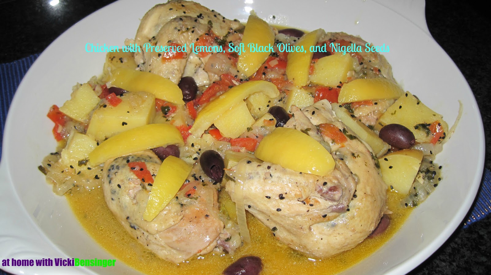 Chicken With Preserved Lemon, Soft Black Olives, And Nigella Seeds - At ...
