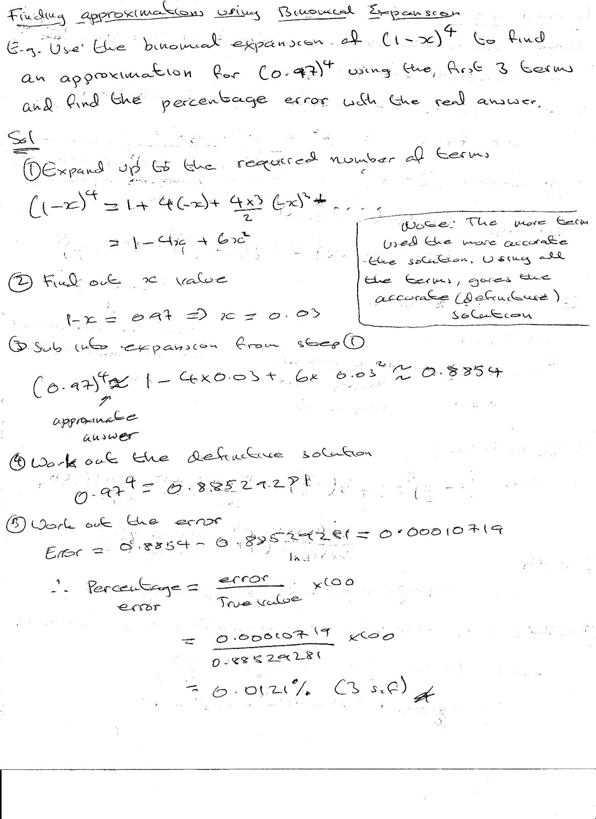 A Level Maths Notes: Binomial Expansion - Combinations