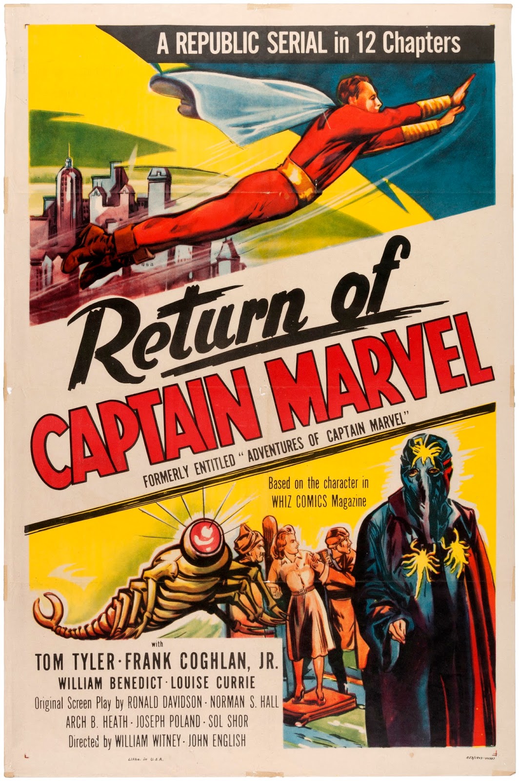 Vintage "Captain Marvel Returns" movie serial poster