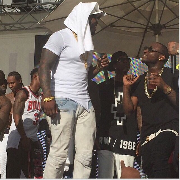 RoyalCAD: Davido parties on stage with 50cent in Vegas(Photos)