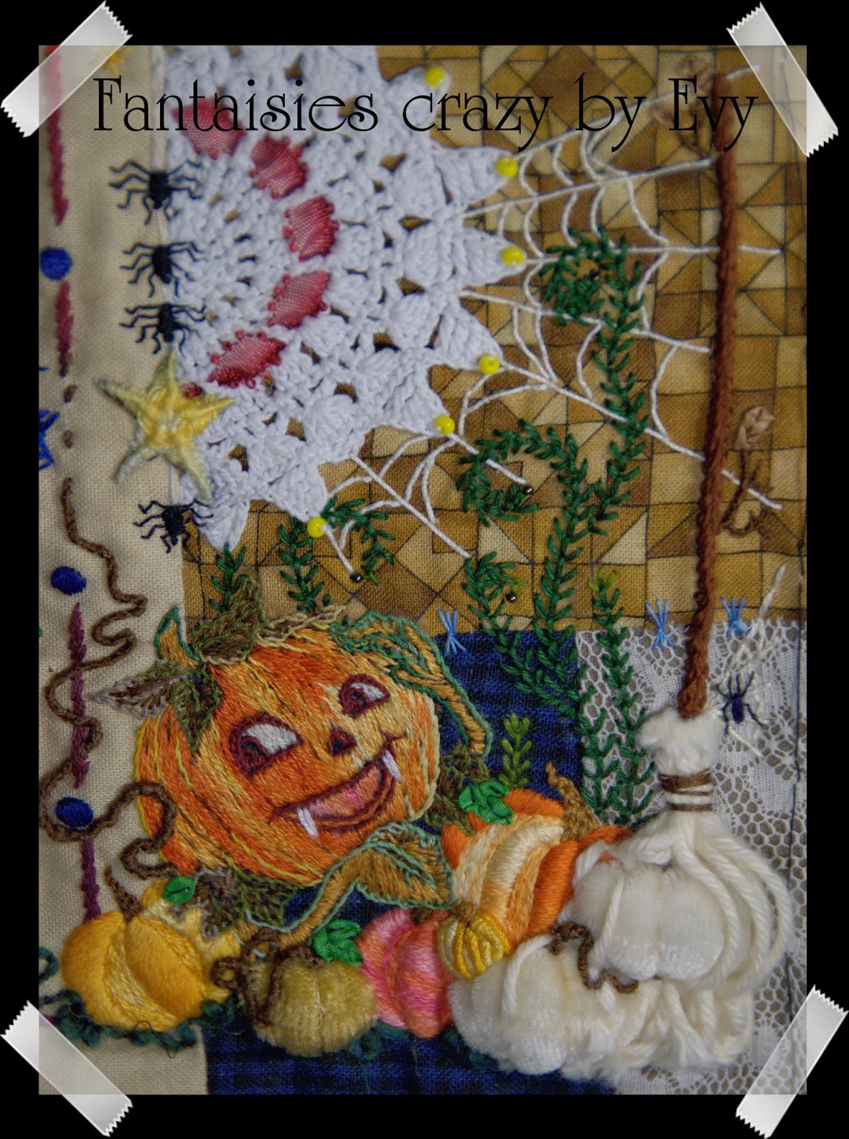 Fantaisies Crazy by Evy: Halloween crazy quilting