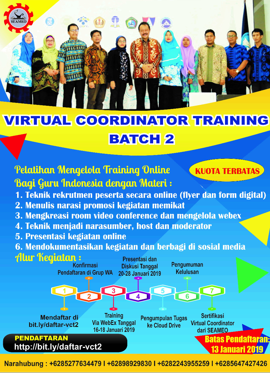 VIRTUAL TRAINING CONFERENCE (VCT) BATCH 1 TAHUN 2018 ~ VIRTUAL COORDINATOR TRAINING
