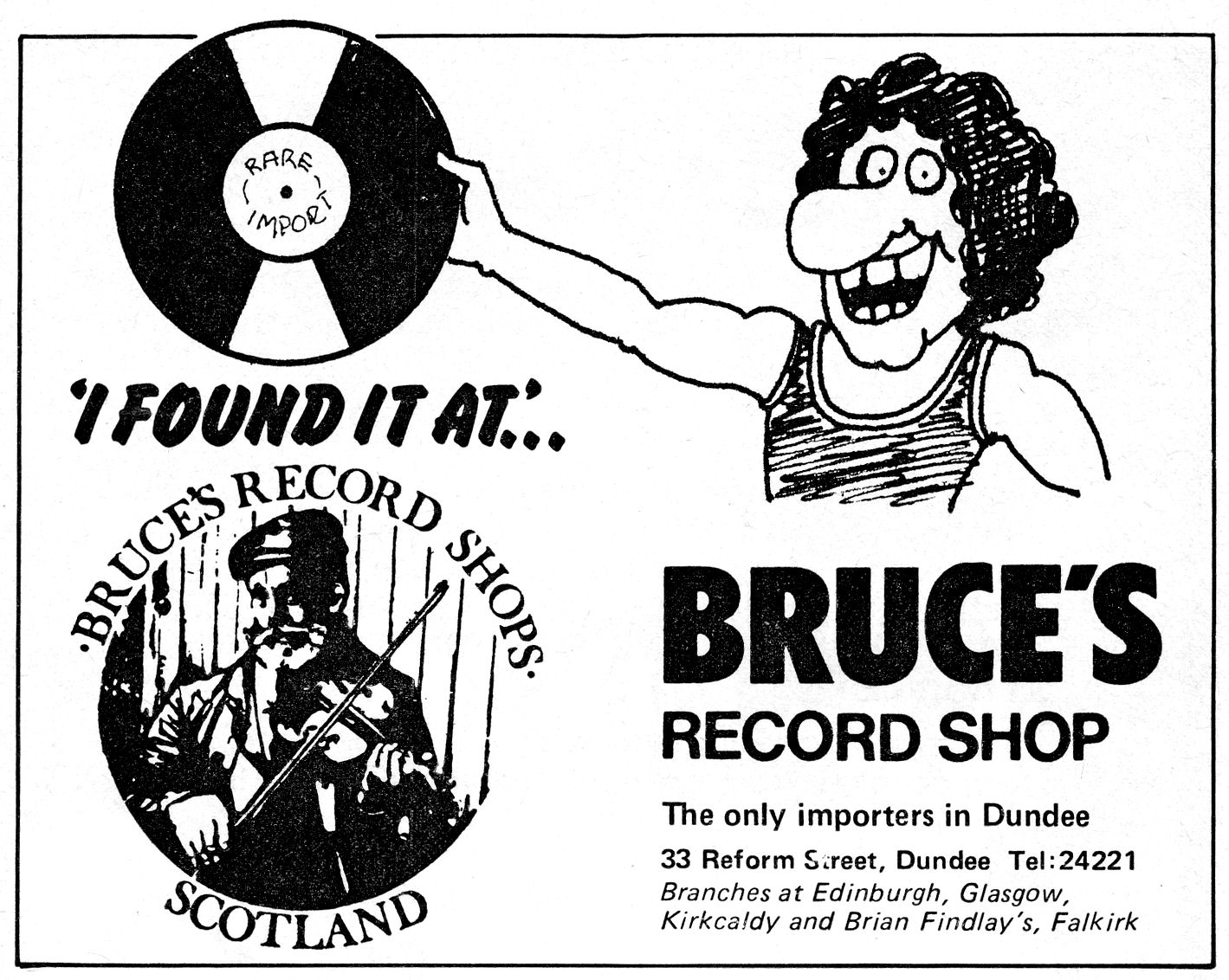 RETRO DUNDEE: BRUCE'S RECORD SHOP AD - 1978