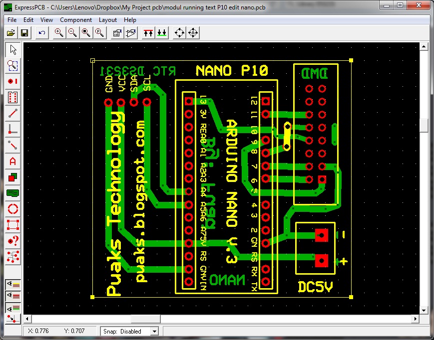 SIMOR Technology: membuat jam dengan modul p10 dan arduino nano 328