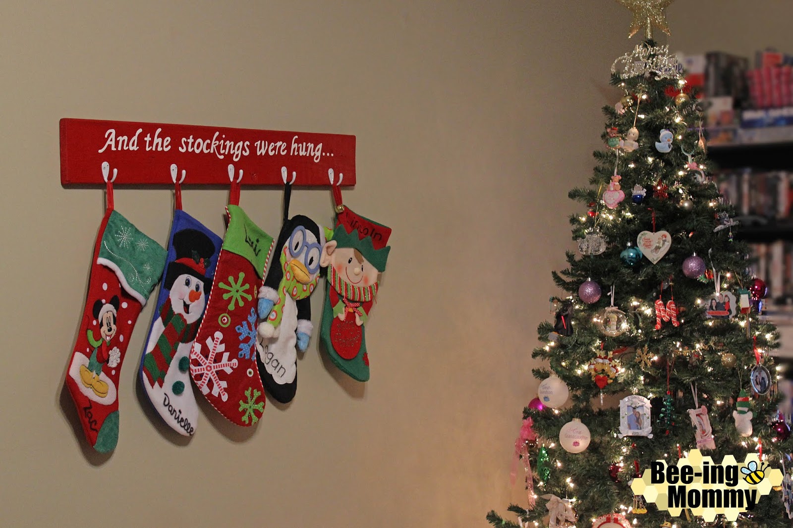Personalized Christmas Wood Stocking Holder