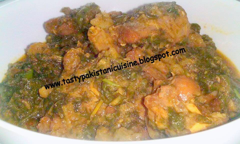 Pakistani Cuisine: Shalgam Palak Gosht