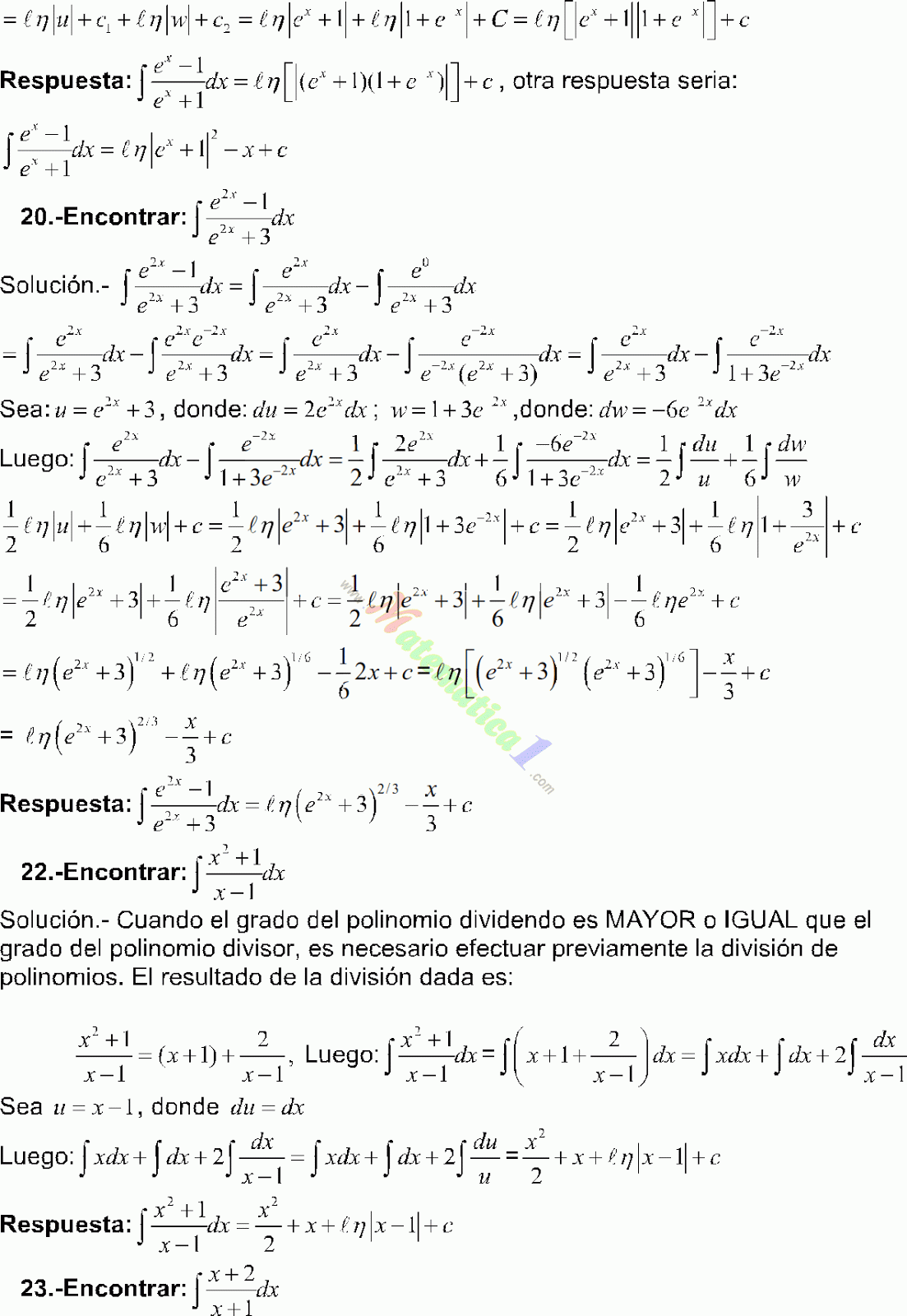 INTEGRALES POR CAMBIO DE VARIABLE EJEMPLOS Y PROBLEMAS RESUELTOS PDF