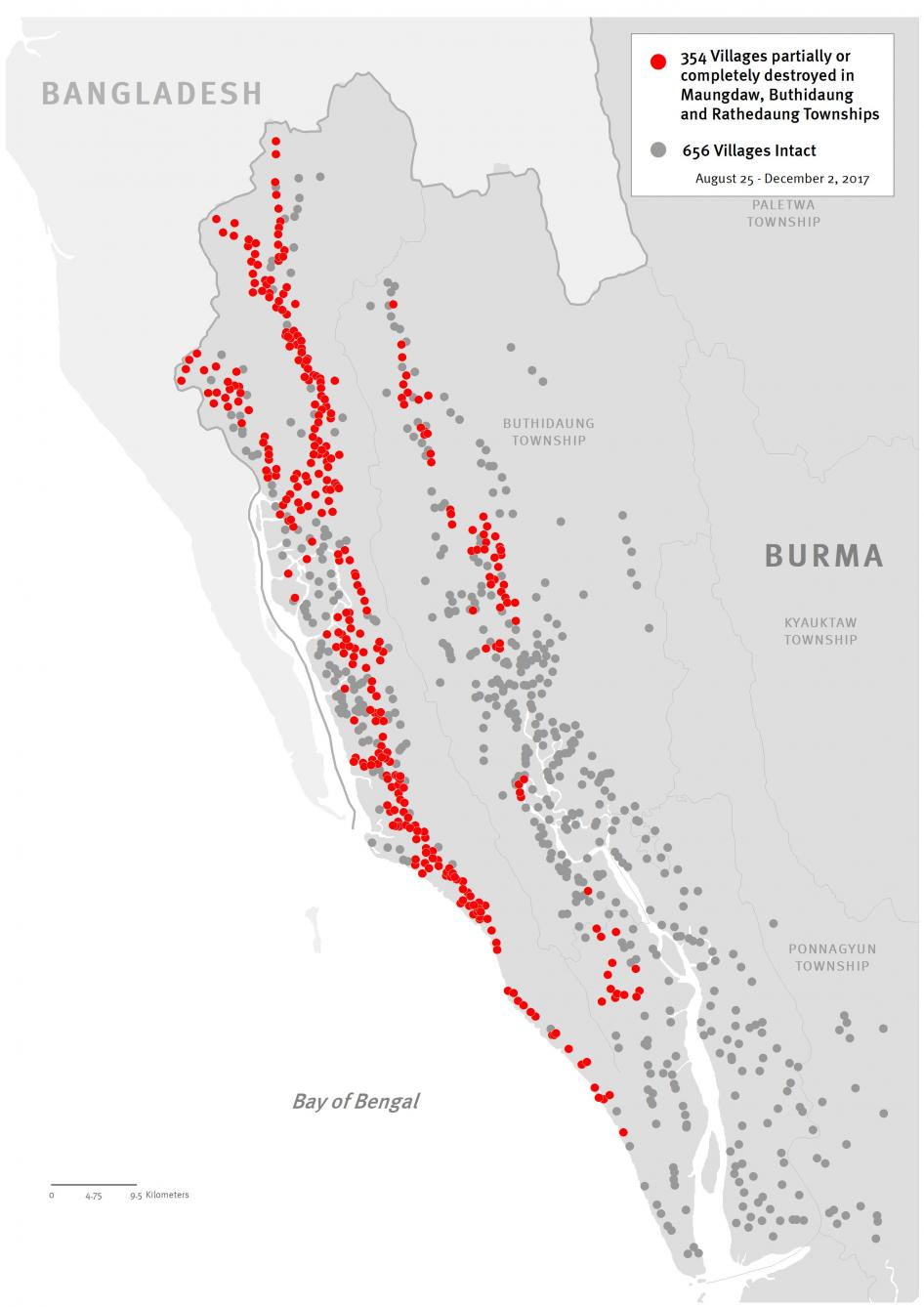 MYANMAR: SATELLITE IMAGERY SHOWS MASS DESTRUCTION .40 ROHINGYA VILLAGES ...