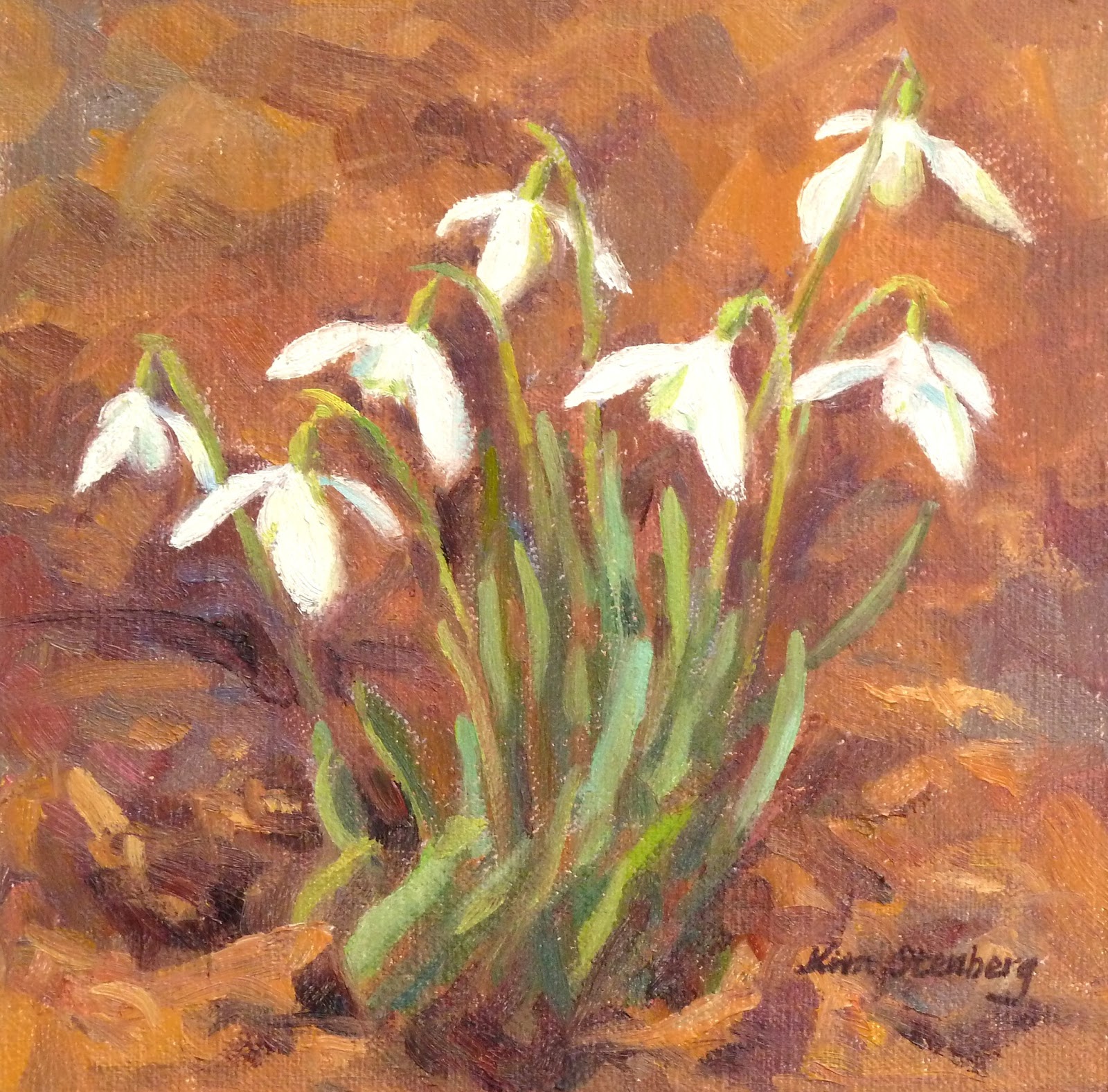 Kim Stenberg's Painting Journal: "First Snowdrops" (oil on linen; 7" x ...