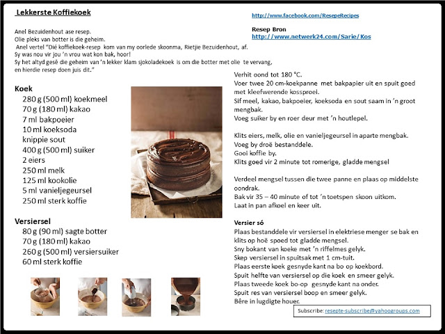 Lekker Resepte : Lekkerste Koffiekoek