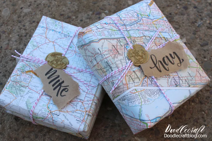 Creative Gift Wrapping: Maps with Wax Seals!
