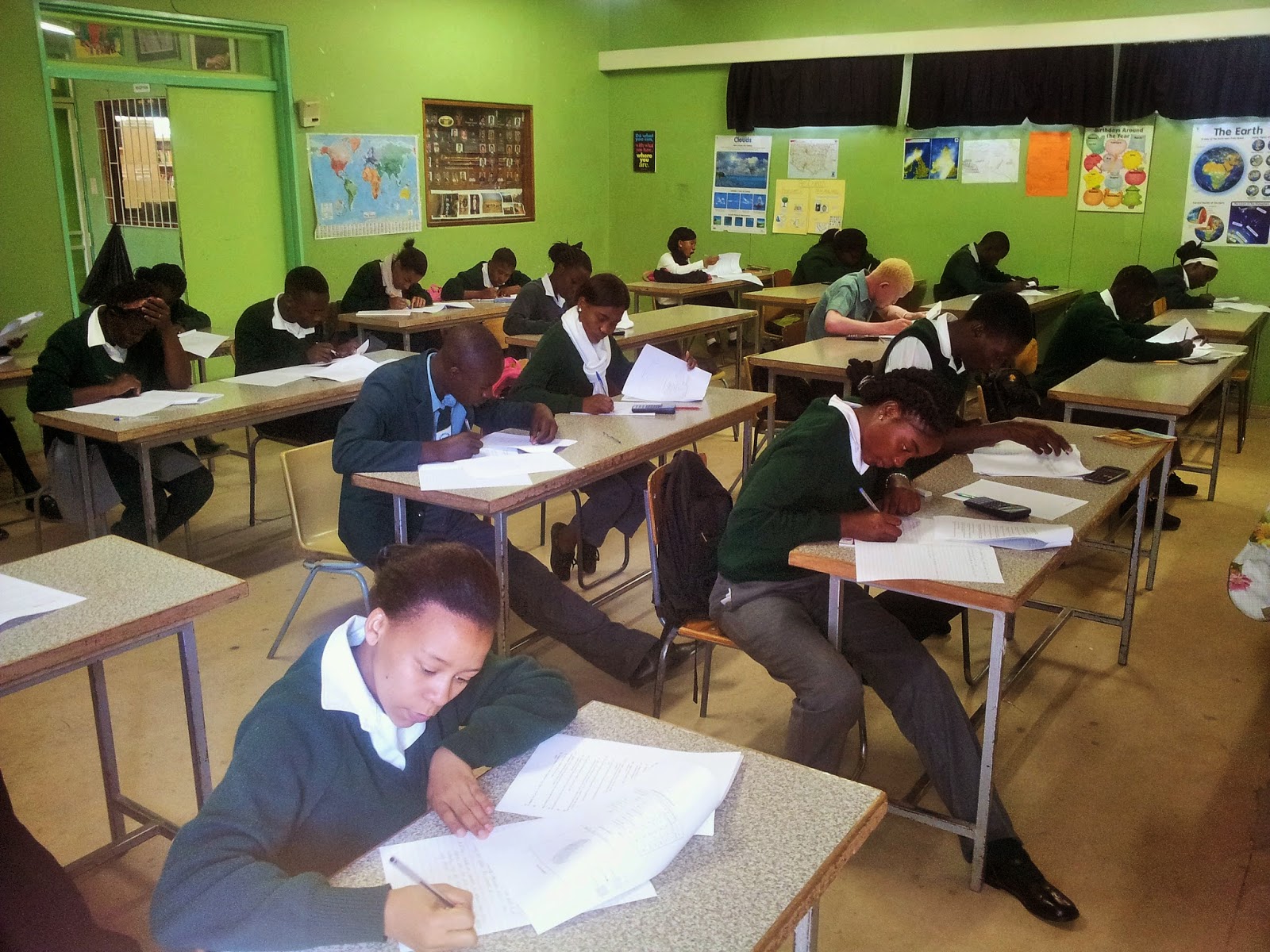 Grade 12 learners writing their mid year exams at Jan Jonker Senior ...