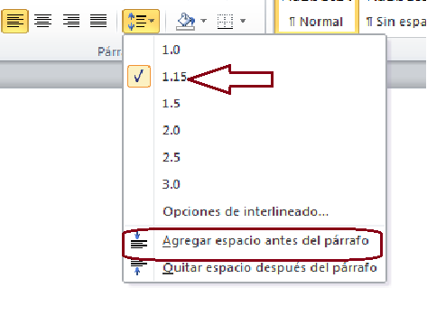 PROCESADOR DE TEXTOS WORD: INTERLINEADO