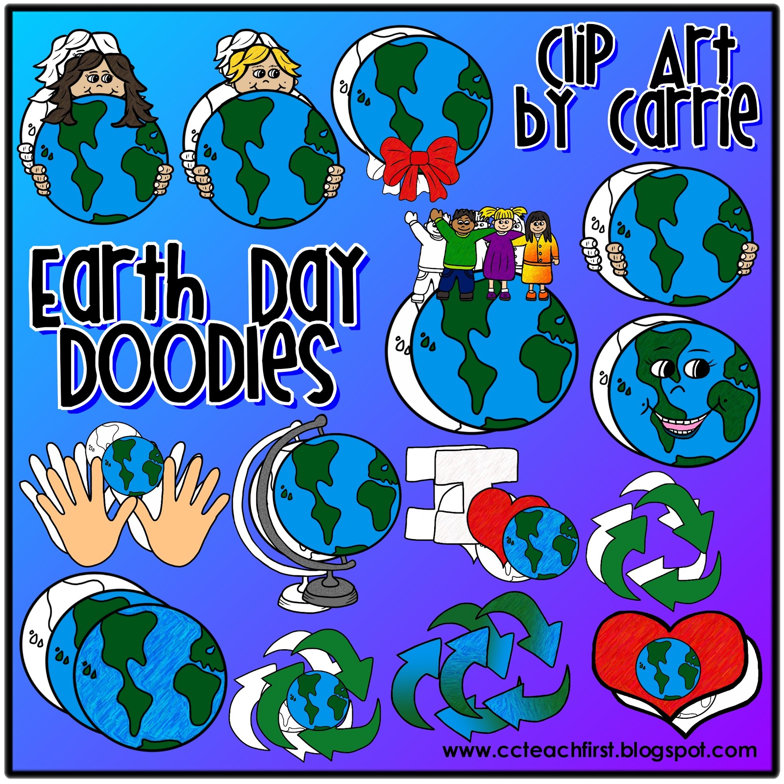 Clip Art by Carrie Teaching First: Earth Day Doodles w/FREEBIE Recycle ...