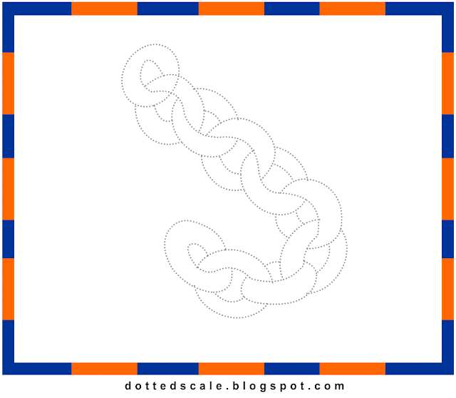 Printable Dotted Drawing Pictures: Chain Dotted for kids