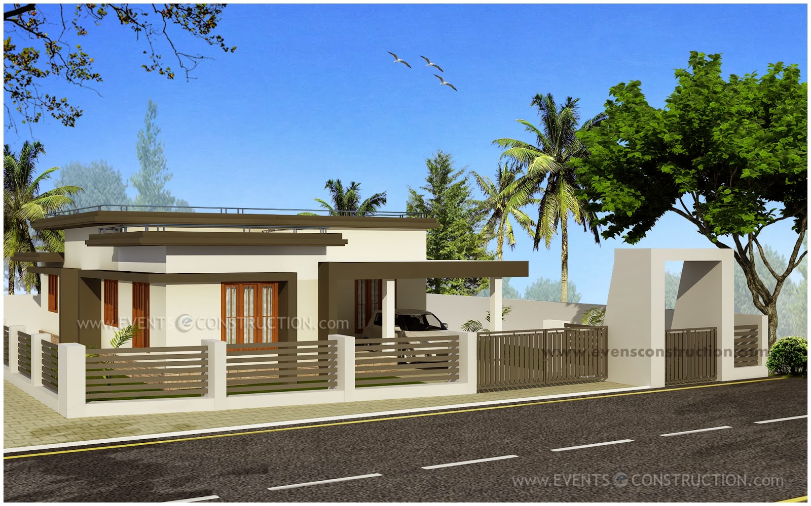 Kerala Style Compound Wall Gate Design Pictures - Decoration Ideas