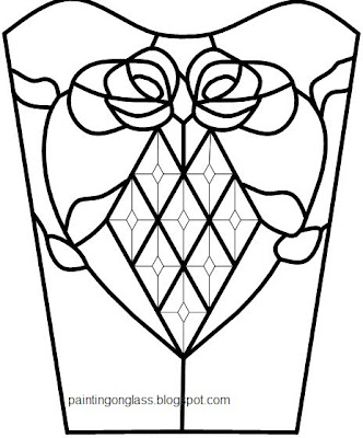 Stained Glass Wedding Vase Pattern ~ painting on glass