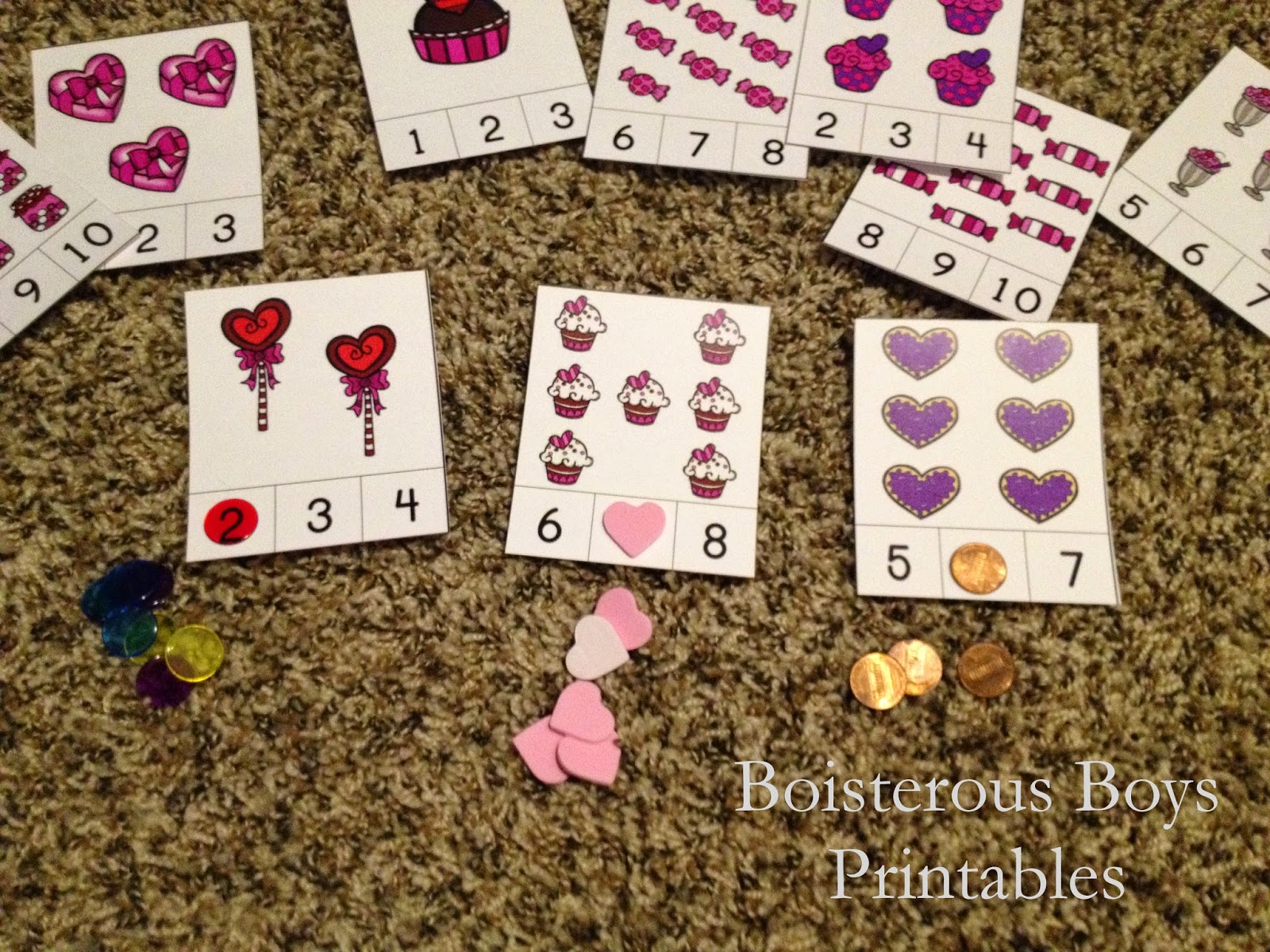 Boisterous Boys Printables: Prep and Using Clip Cards with Valentine ...