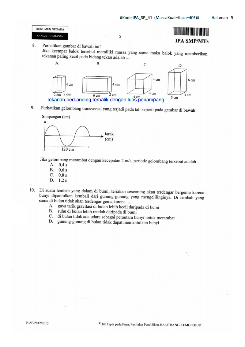 Soal dan Pembahasan UN IPA Paket 41 Kelas 9 SMP TA 2012/2013 | Kumpulan Soal dan Prediksi Ujian ...