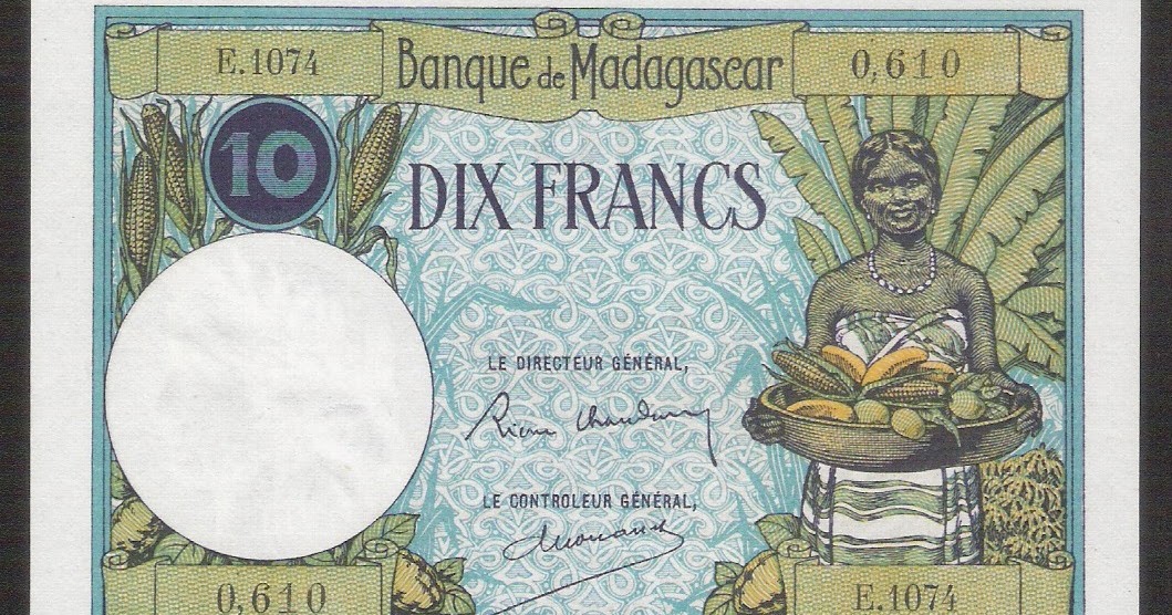 French Colonial Africa Madagascar 10 Francs Banknote 1937|World ...