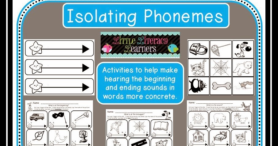 Little Literacy Learners: Phoneme Isolation-Beginning and Ending Sounds