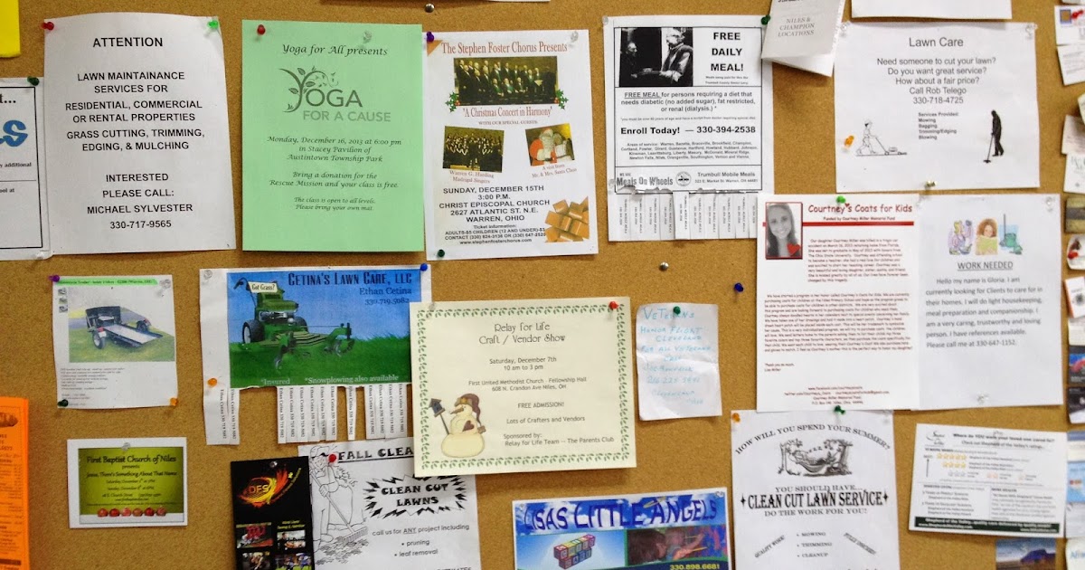 Life in Niles: Notes~ Bullentin board spots